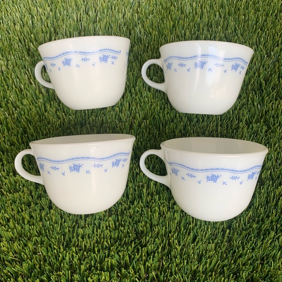 Pyrex | Kitchen | Vintage Pyrex Morning Blue Flowers Mug Set | Poshmark